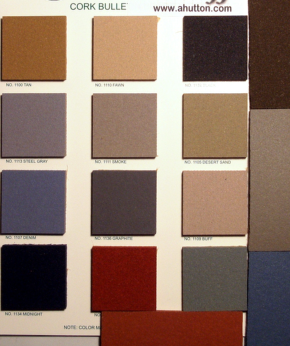 Colored Cork New Colors as of jan-2004