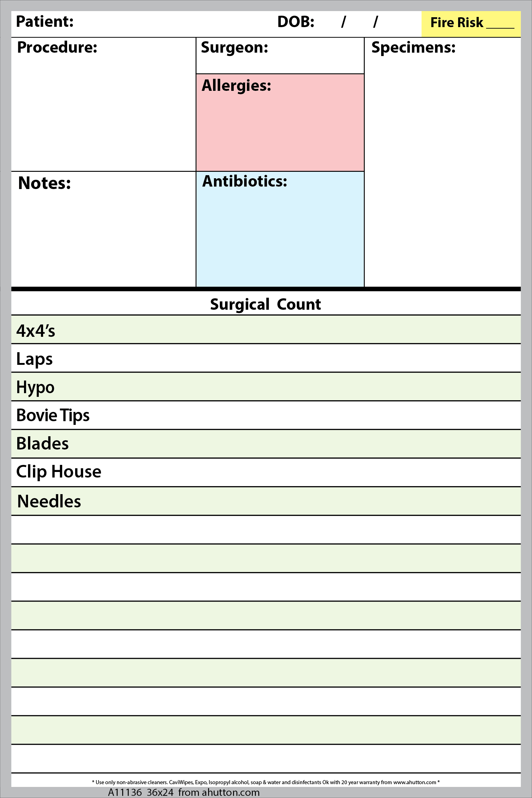 Layouts for Operating Rooms, Counts and Surgery